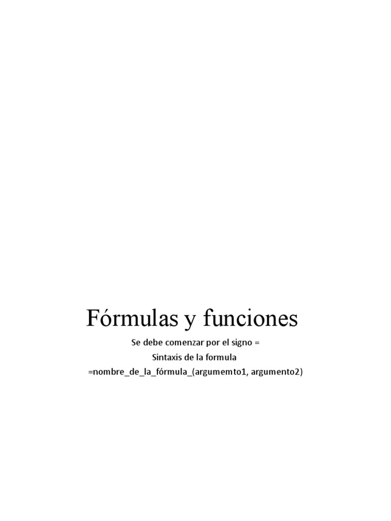 Fórmulas y Funciones | PDF | Microsoft Excel | Hoja de cálculo