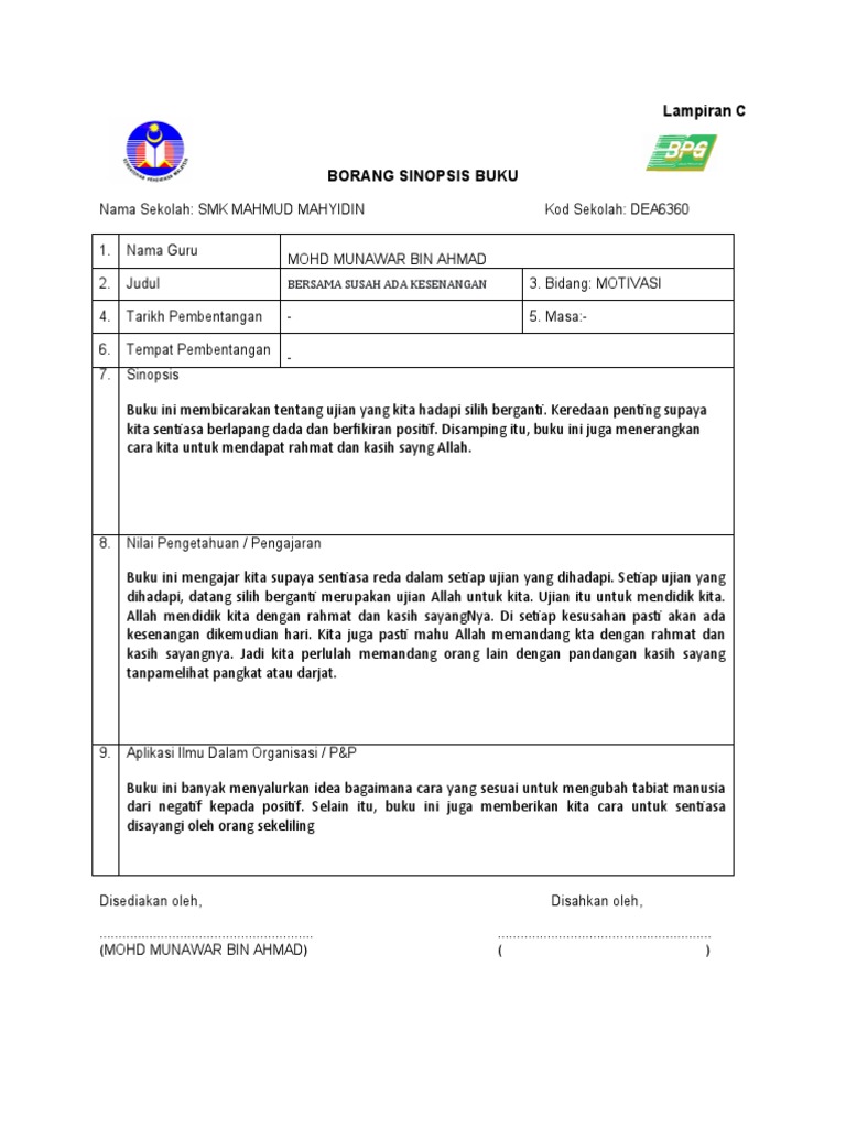 Sinopsis - Sekolah - Bersama Susah Ade Kesenangan | PDF | Karier & Perkembangan | Kesehatan Holistik