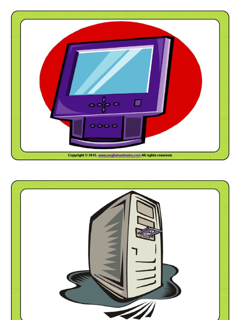 Computer Parts Big Esl Flashcards For Kids | PDF