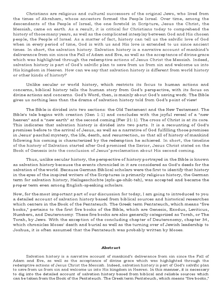 Salvation History Script | PDF | The Exodus | Torah