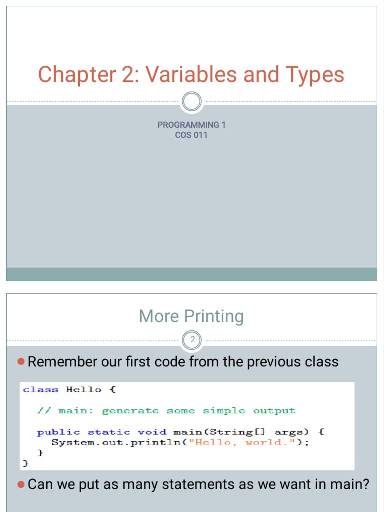 Chapter 2 | PDF | Integer (Computer Science) | Data Type
