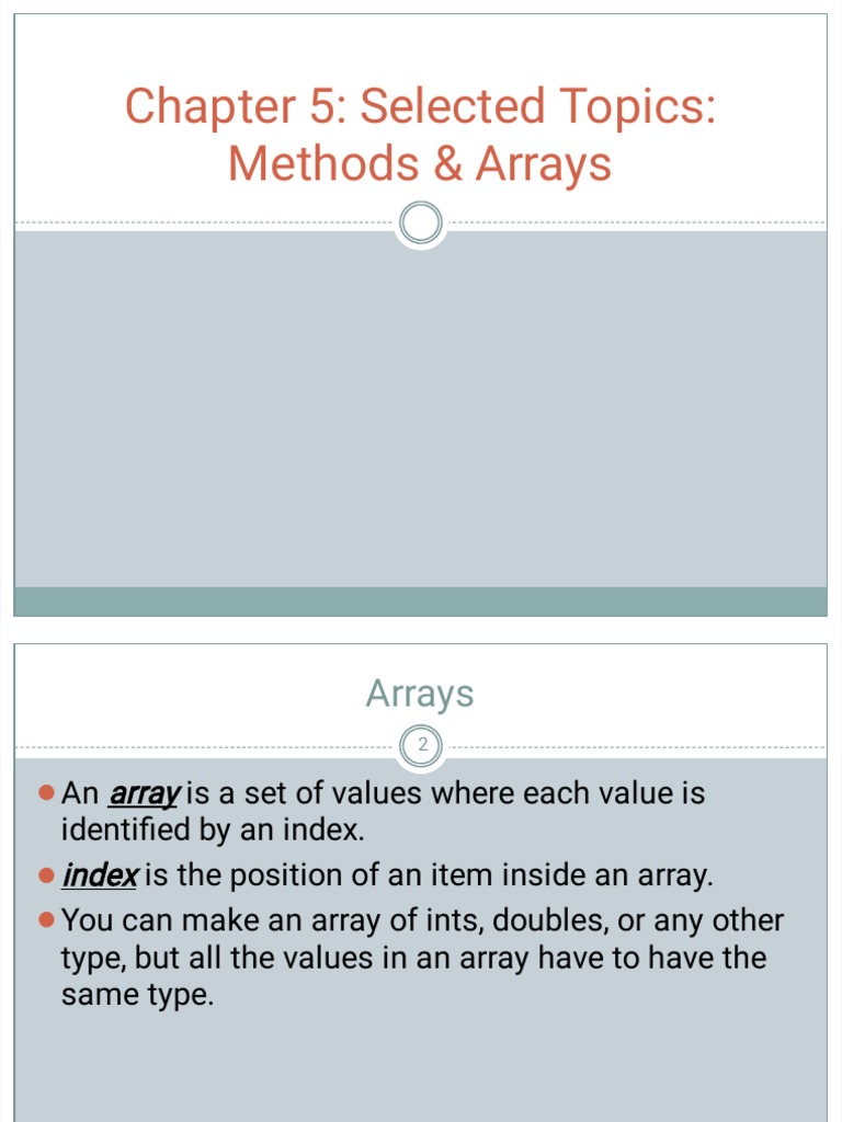 Chapter 5 Pdf Array Data Type Parameter Computer Programming