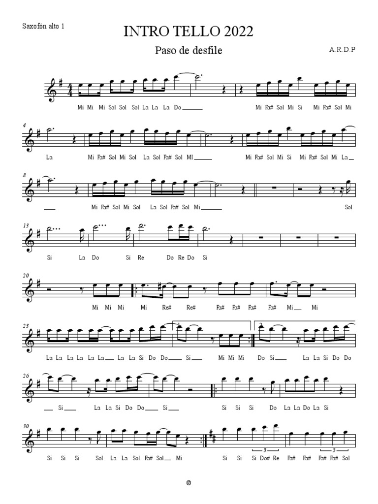 Intro Saxofón Alto 1 | PDF