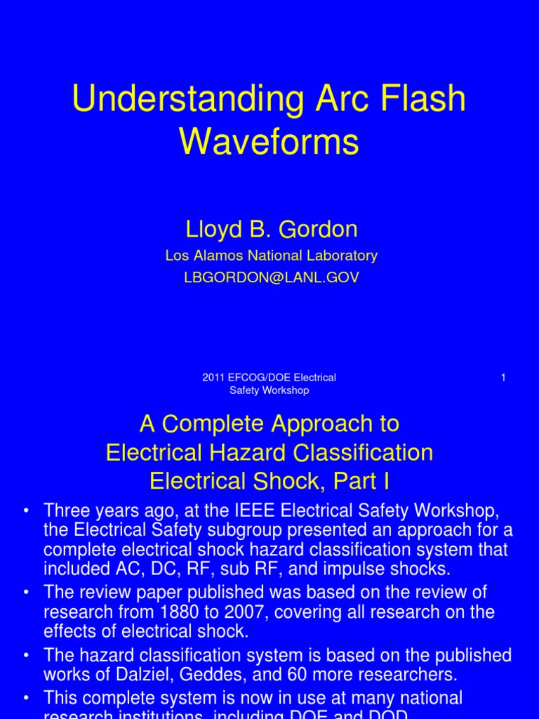 Understanding Arc Flash Waveforms Lloyd Gordon Pdf Electric Arc