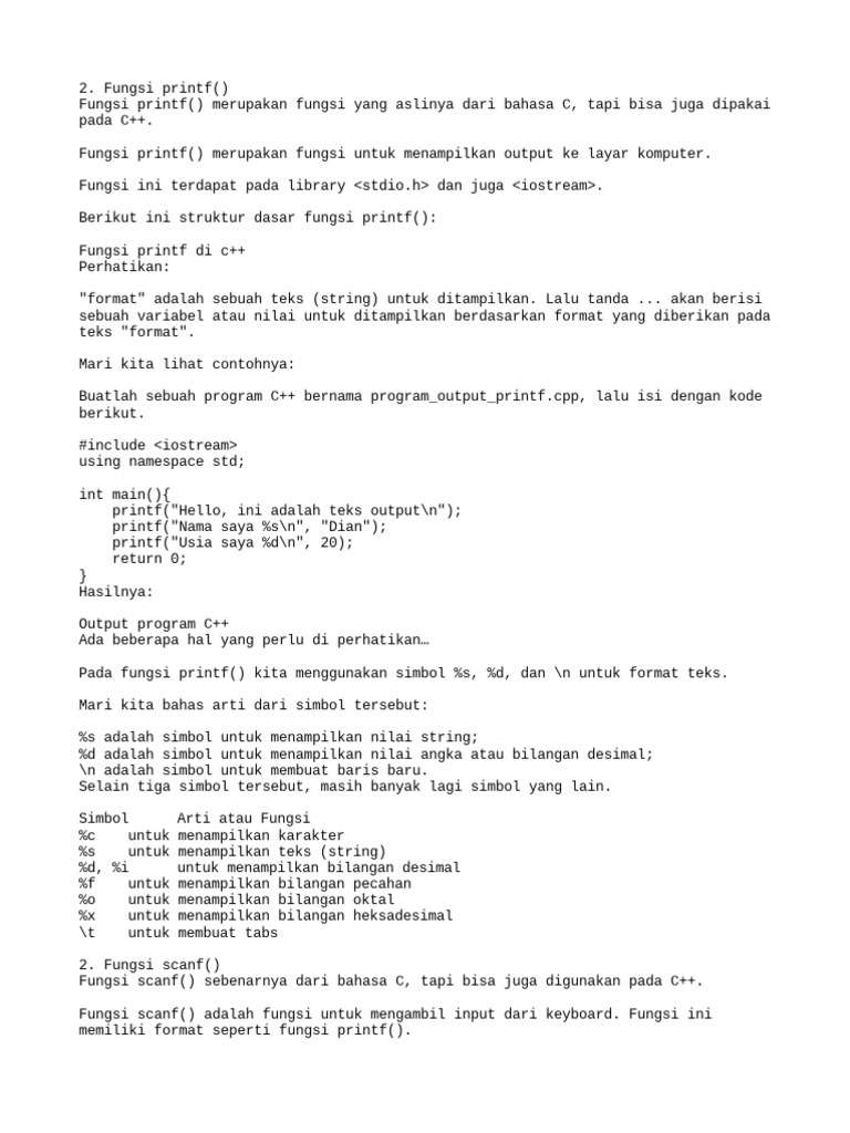 Fungsi Scanf | PDF
