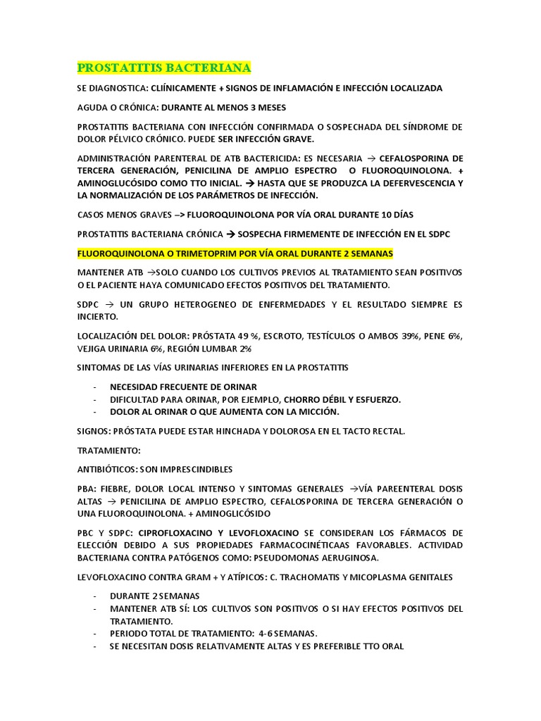 Prostatitis Bacteriana | PDF | Enfermedades y trastornos | Medicina CLINICA
