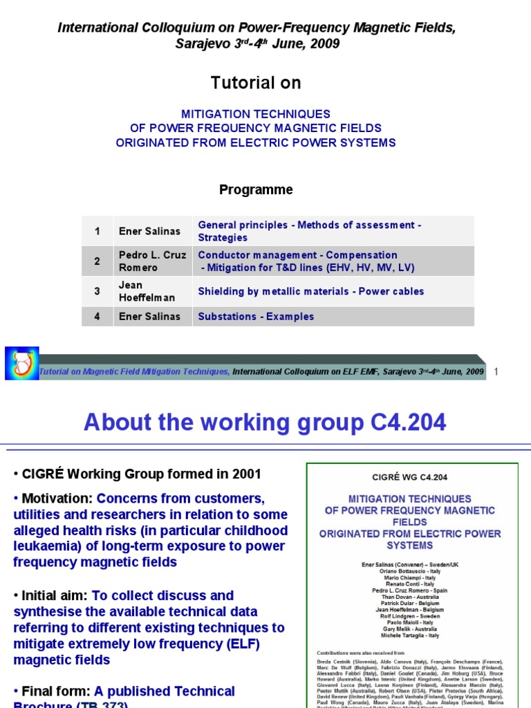 Magnetic Fields - Shielding - Cable Installations - Cours3 - Mitigation - Technique - ELF | PDF