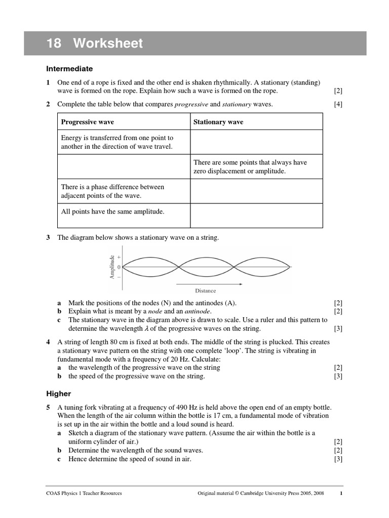 COAS TR P1 18ws1 | PDF | Waves | Frequency