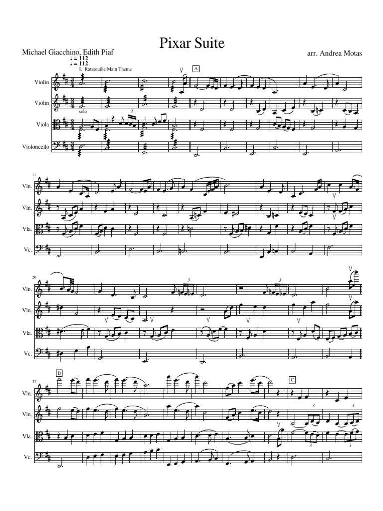 Pixar Suite Arranged for Strings | PDF