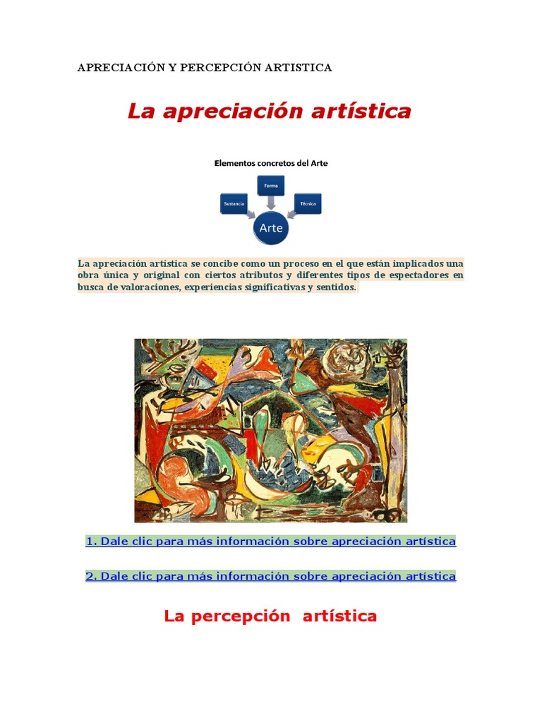 Apreciación y Percepción Artistica | PDF