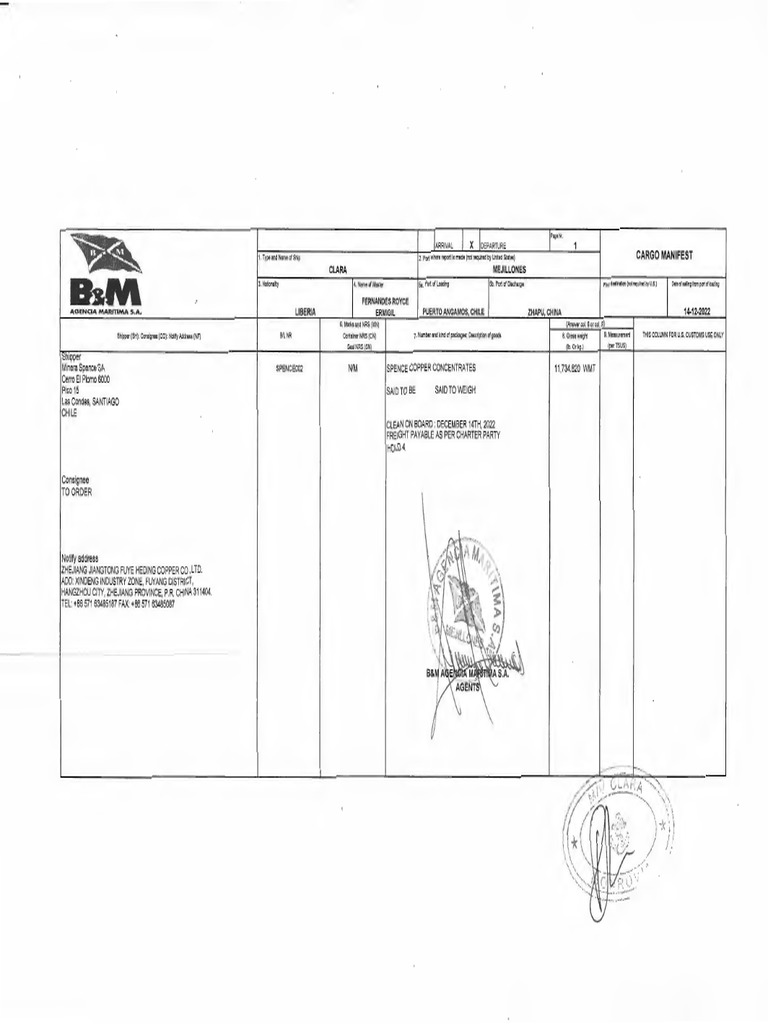 Cargo Manifest | PDF | Cargo | Manufactured Goods