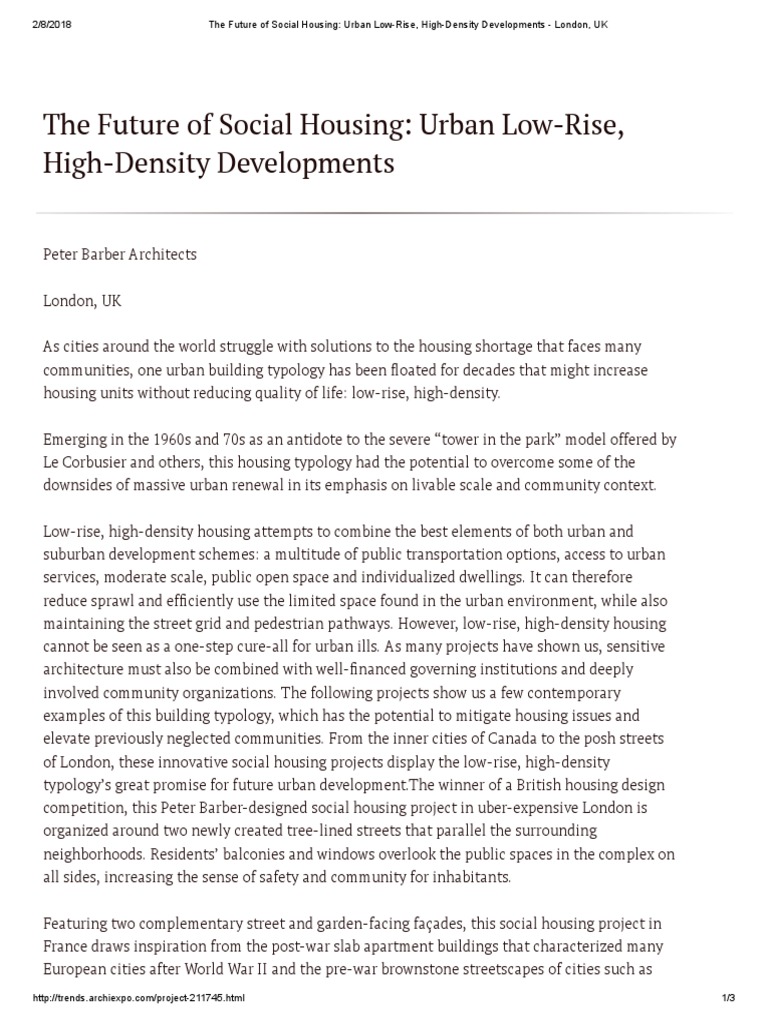 The Future Of Social Housing Pdf Public Housing Apartment