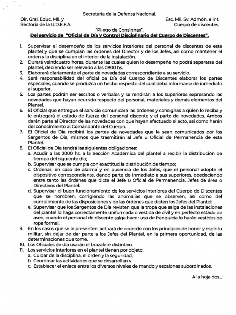 Consignas Oficial de Día Enero 2021 | PDF