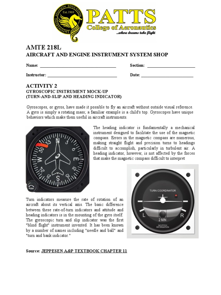 Amte 218L Activity 2 Manual | PDF | Gyroscope | Equipment