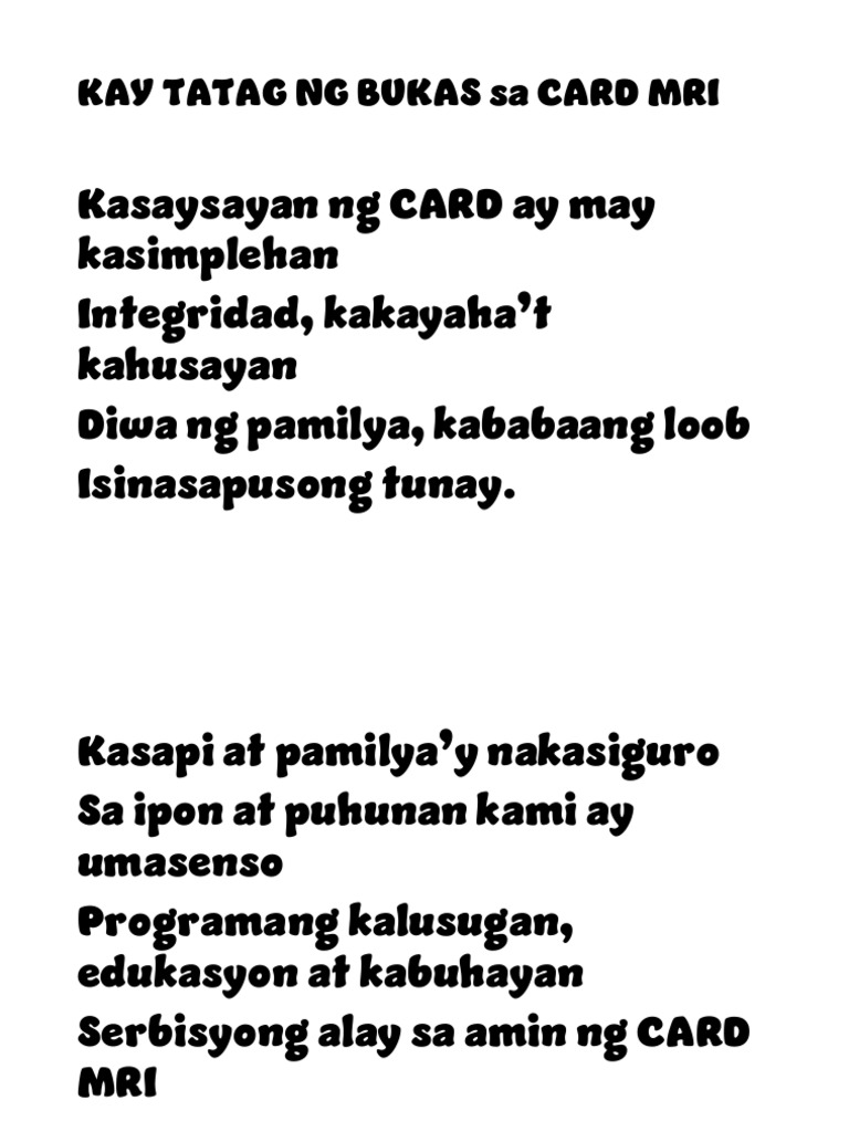 Kay Tatag NG Bukas Sa Card Mri | PDF