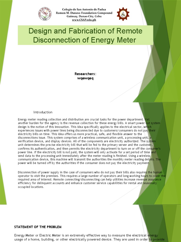 Remote Disconnection of Energy Meters | PDF | Power Inverter | Relay