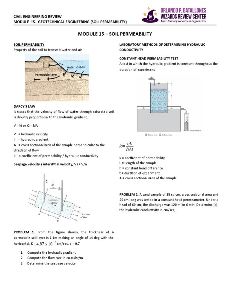 Module 15 Geotech Permeability | PDF | Aquifer | Permeability (Earth Sciences)