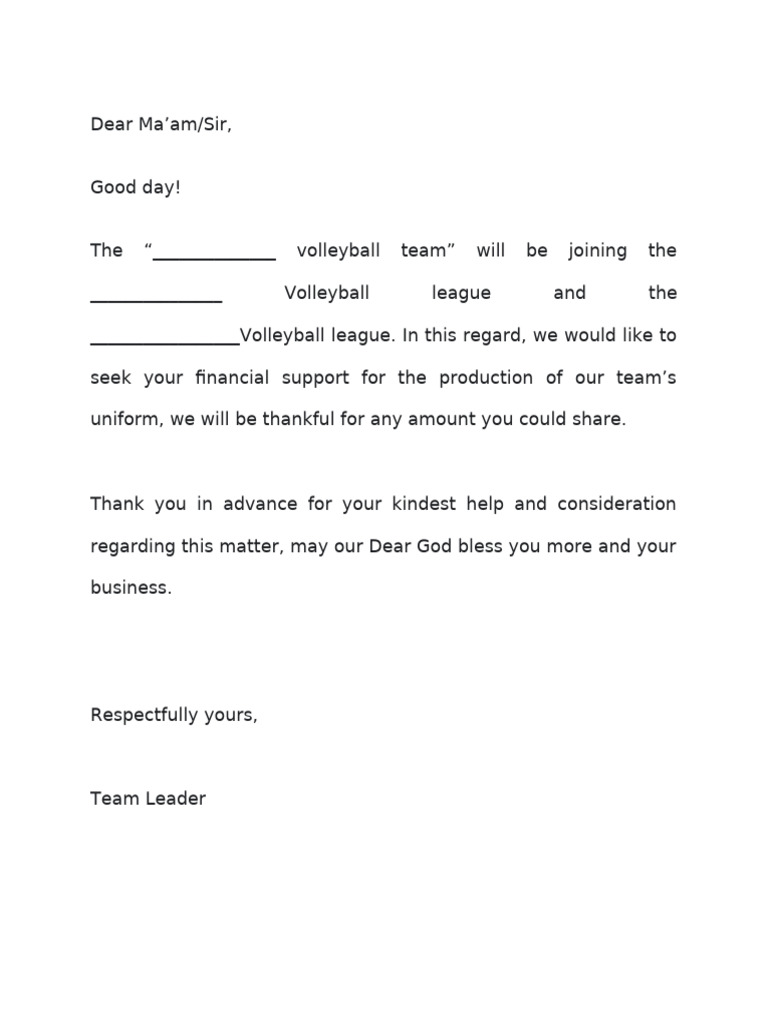 Volleyball Solicitation | PDF