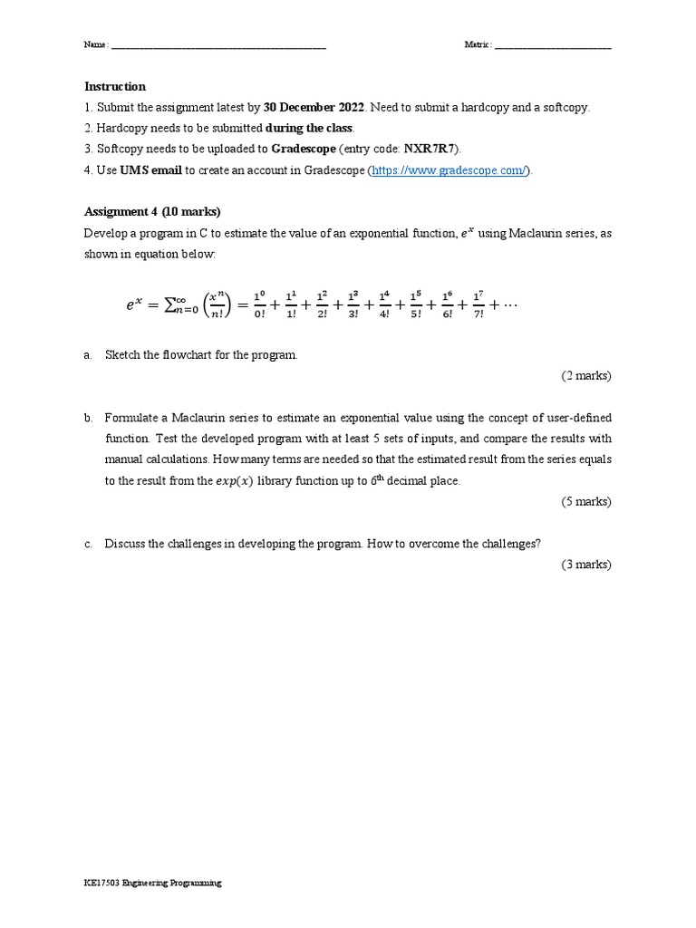 2223-1 Assignment 4 at KE17503 | PDF | Computer Programming | Debugging