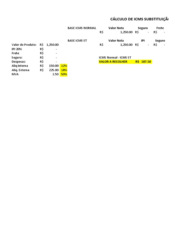 Planilha ICMS ST | PDF