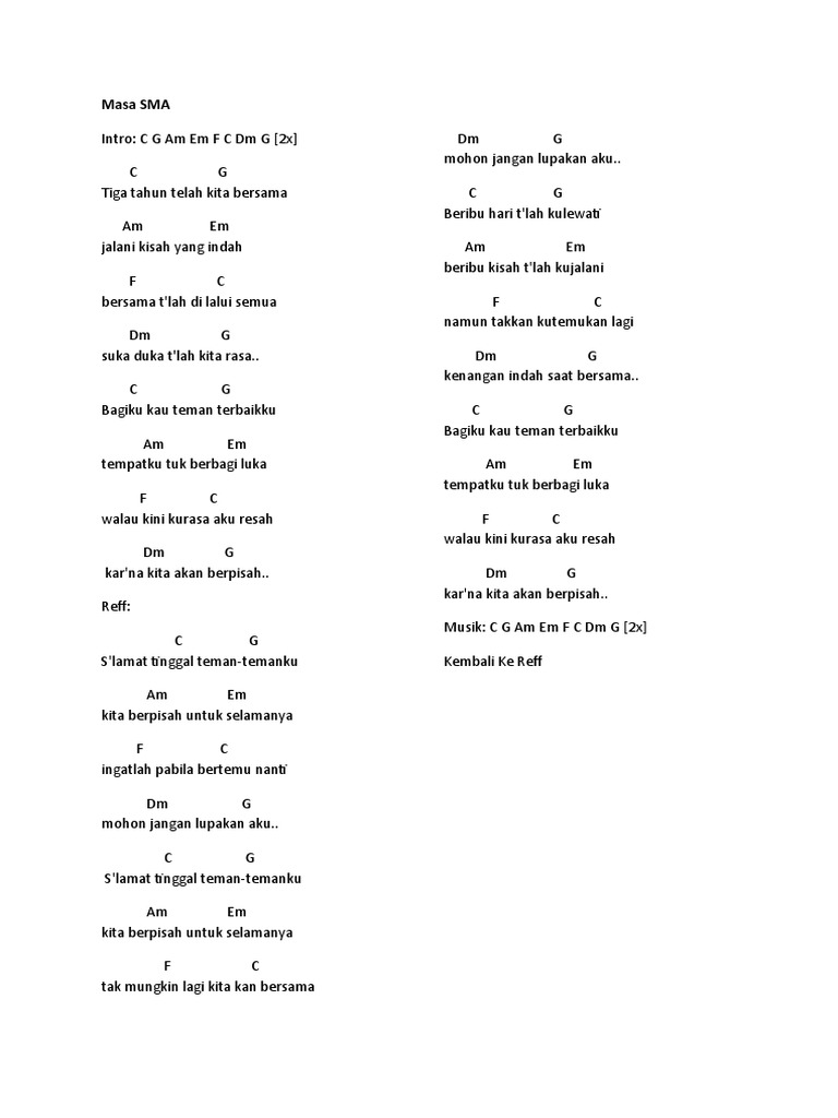 Chord Masa SMA | PDF