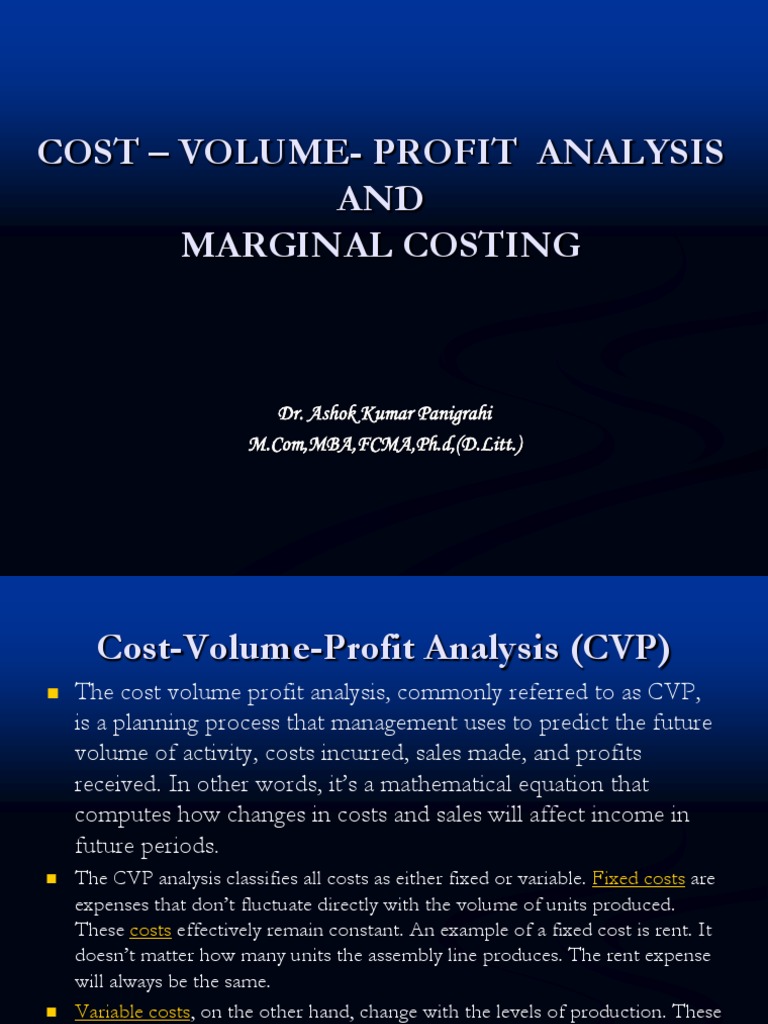 CVP & BEP Analysis - 1 | PDF | Business Process | Marketing