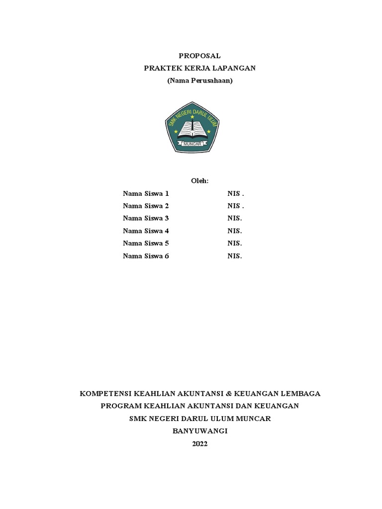 Format-PROPOSAL-PKL 2022 | PDF