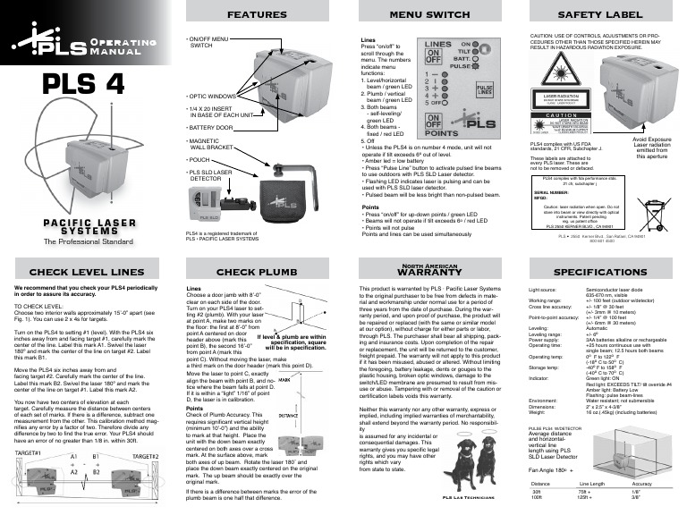 PLS 4 Manual | PDF | Laser | Light Emitting Diode