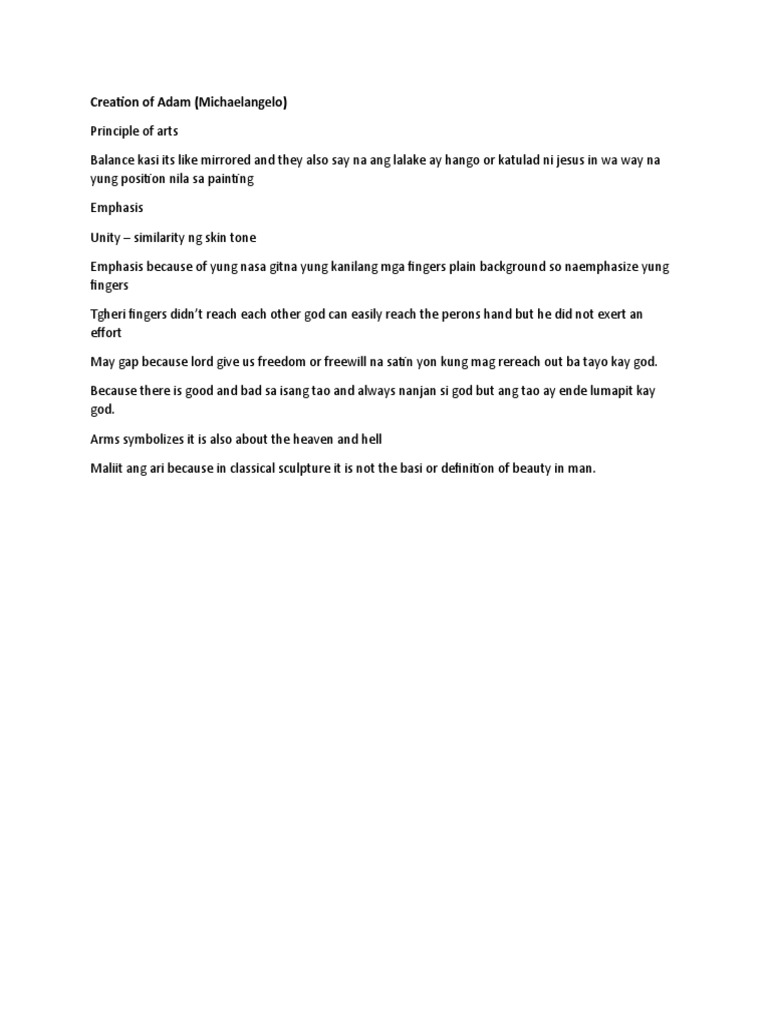 Creation of Adam Meanings | PDF