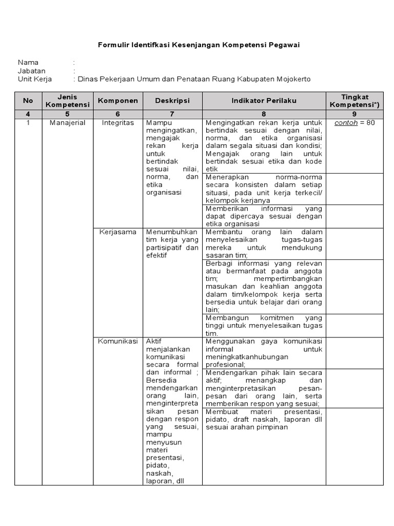 Contoh Soal Uji Kompetensi Eselon 4 | PDF