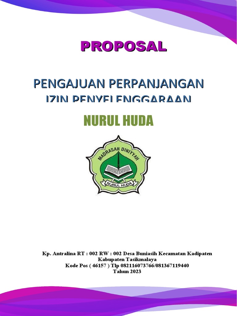 Proposal - Pengajuan Perpanjangan Izin Penyelenggaraan MDT NURUL HUDA 2023 | PDF