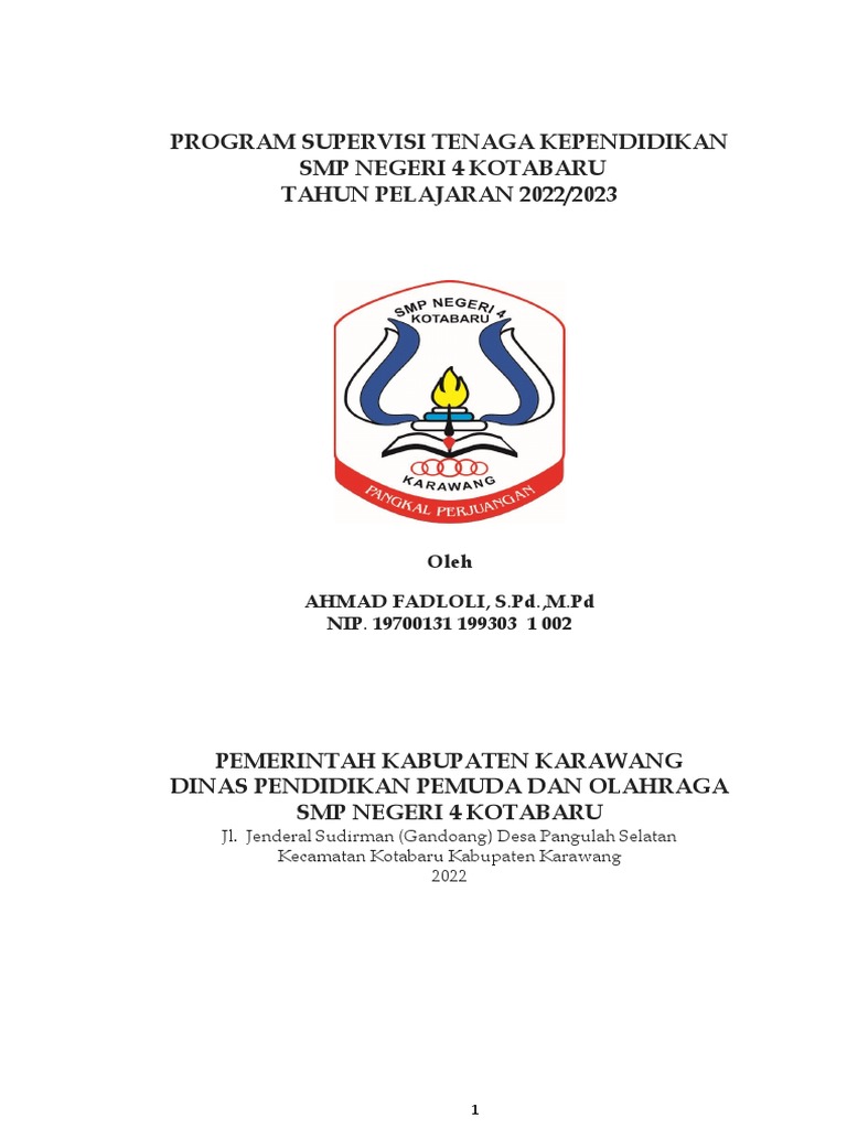 Program Supervisi Tenaga Kependidikan 2223 | PDF