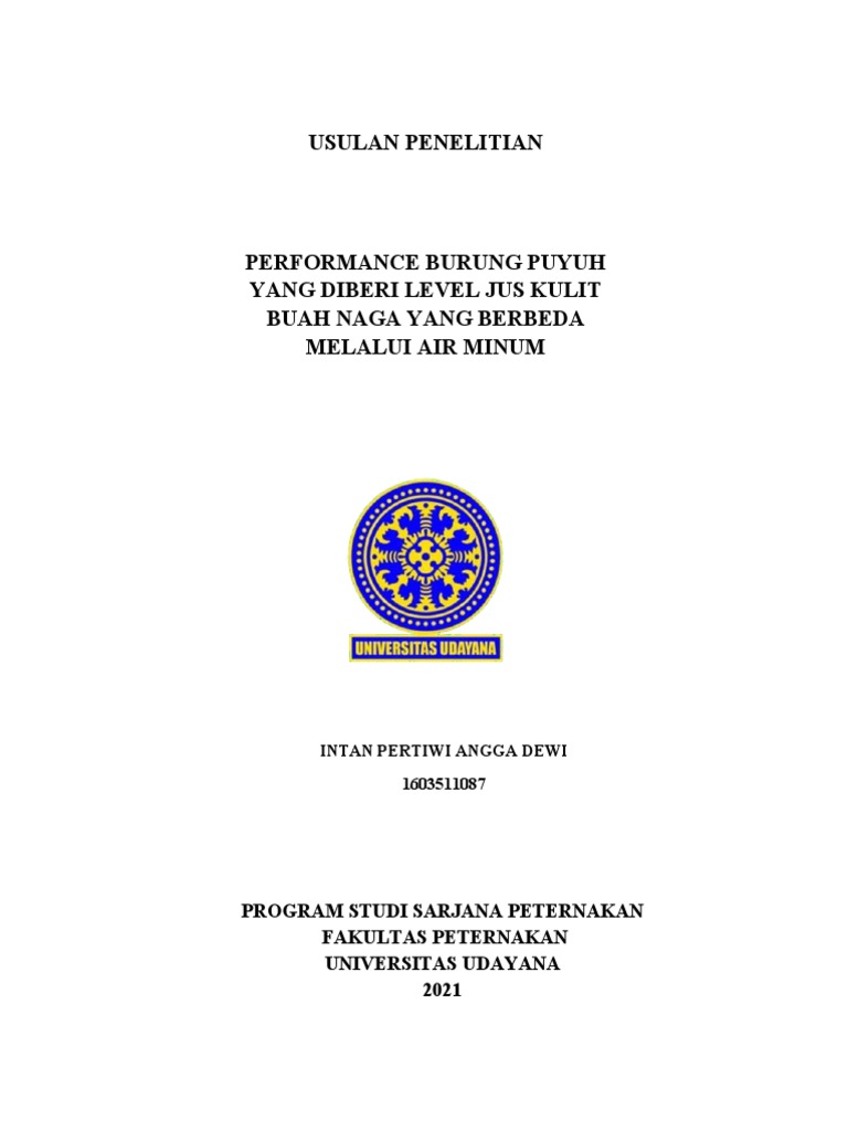 Usulan Penelitian | PDF