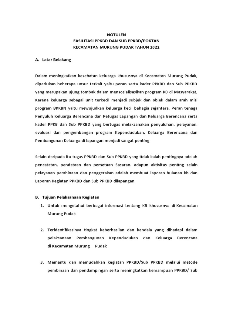 NOTULEN PPKBD | PDF