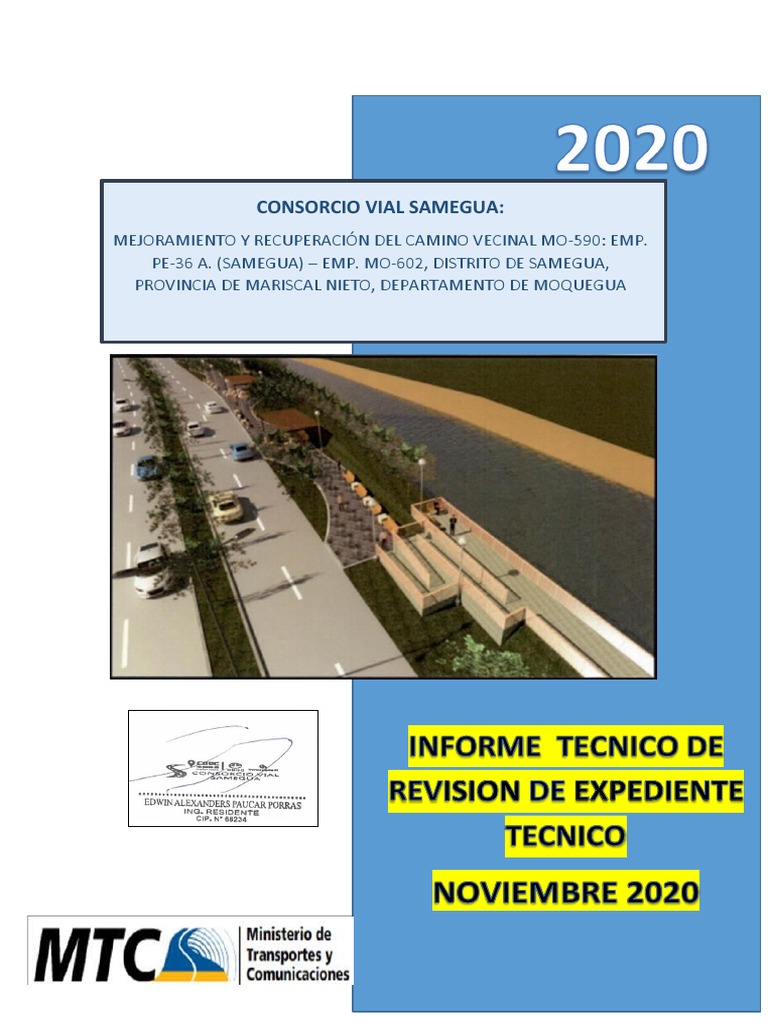 Informe Tecnico de Revision de Expediente Tecnico | PDF | Lima | La carretera