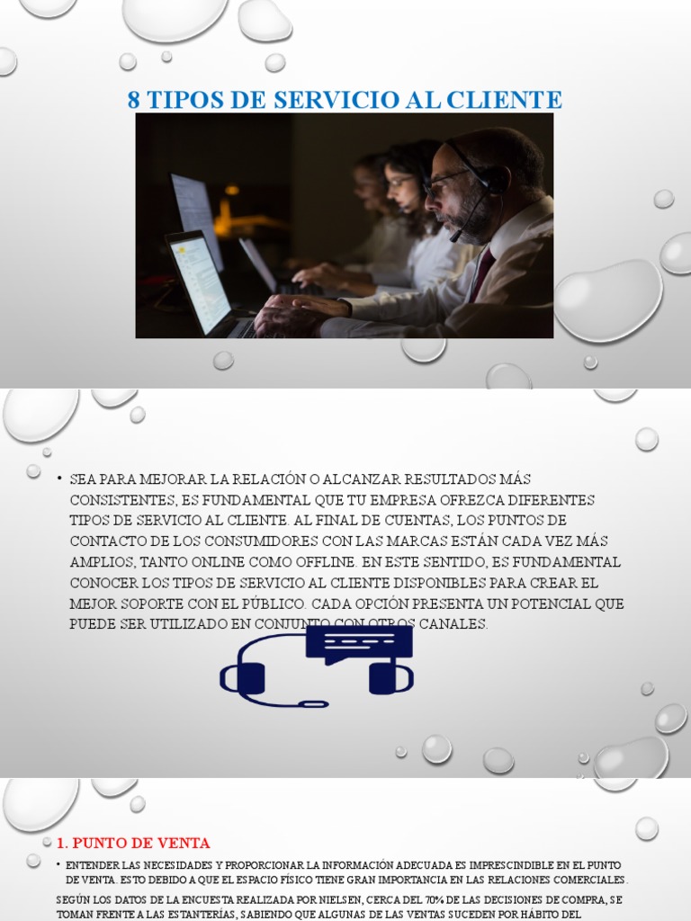 8 Tipos de Servicio Al Cliente | PDF | Chat en linea | Servicio al Cliente
