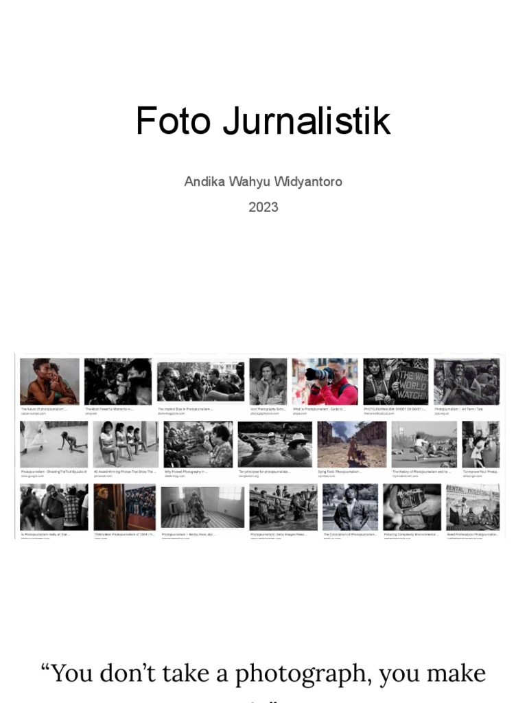 Panduan Foto Jurnalistik dan Caption | PDF
