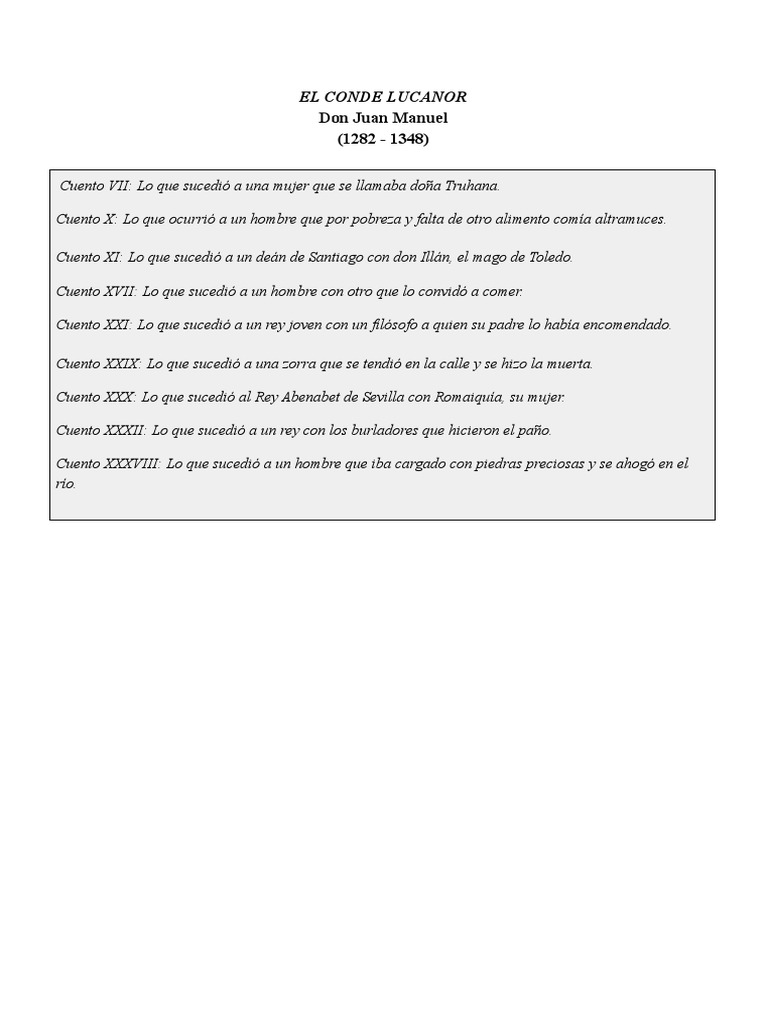 El Conde Lucanor | PDF