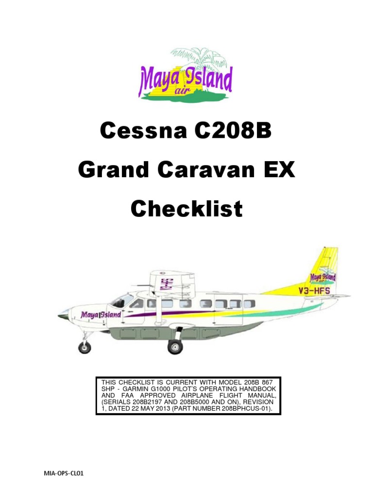 C208B EX Checklist | PDF | Manufactured Goods | Transport