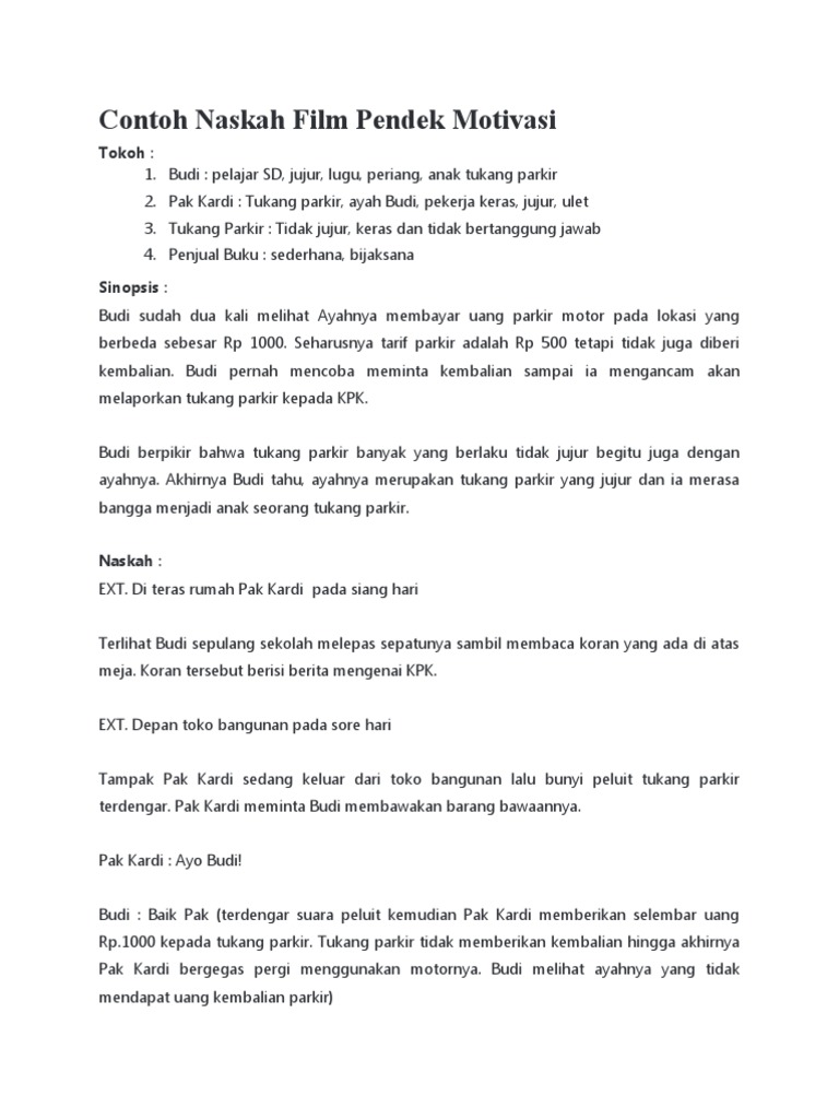 Contoh Naskah Film Pendek | PDF