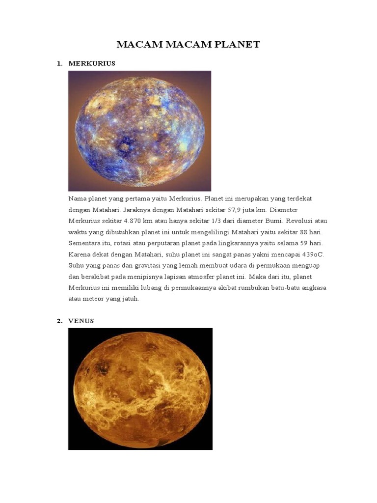 Jenis-jenis Planet dalam Tata Surya | PDF