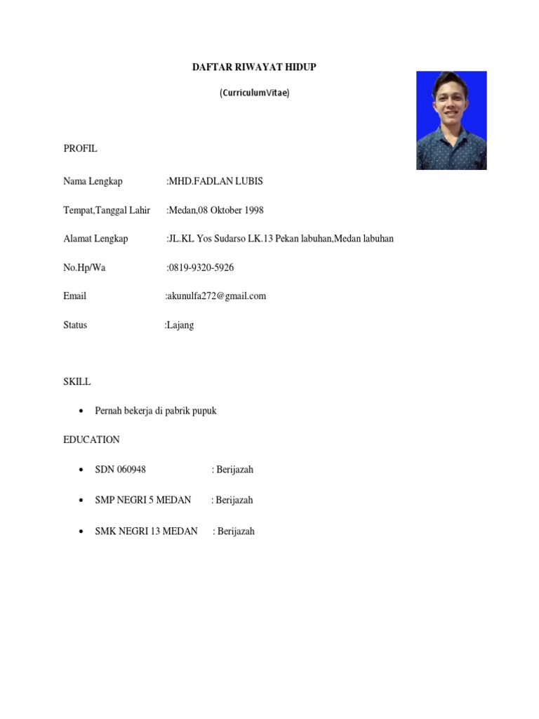 Daftar Riwayat Hidup | PDF