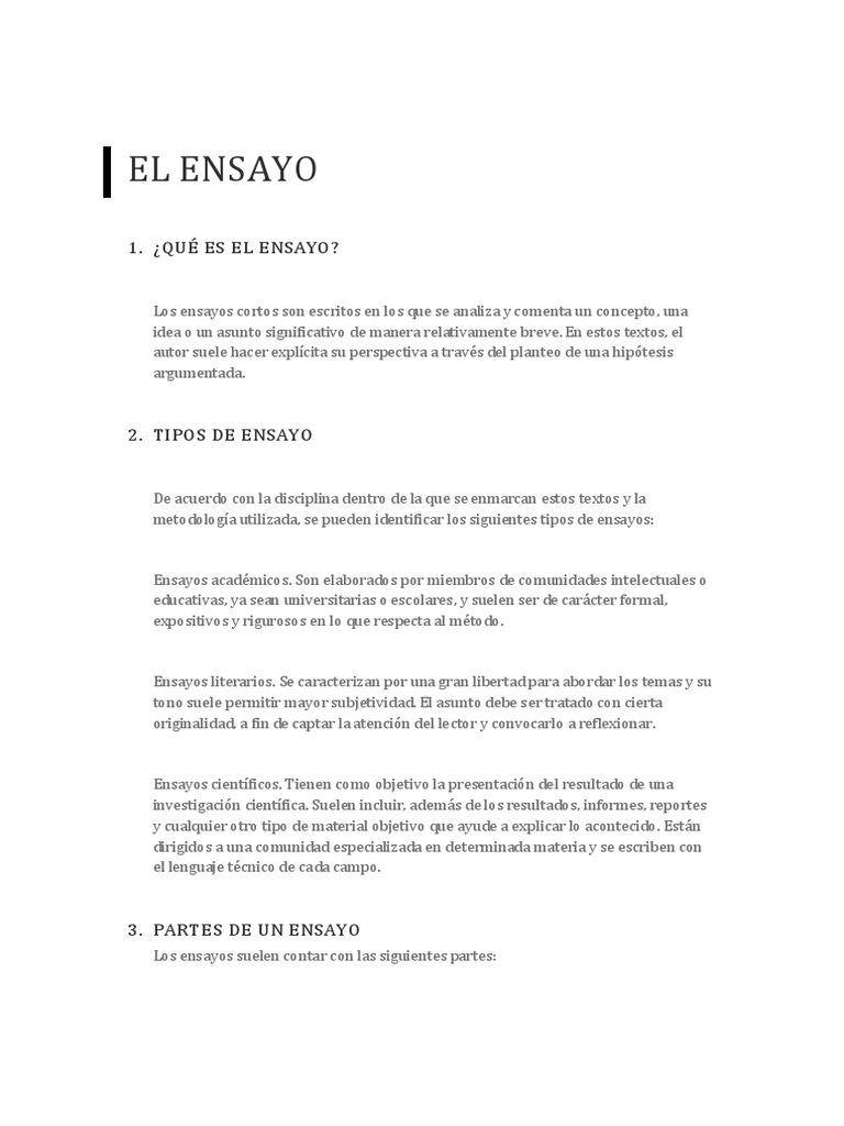 El Ensayo | PDF | Ensayos | Science