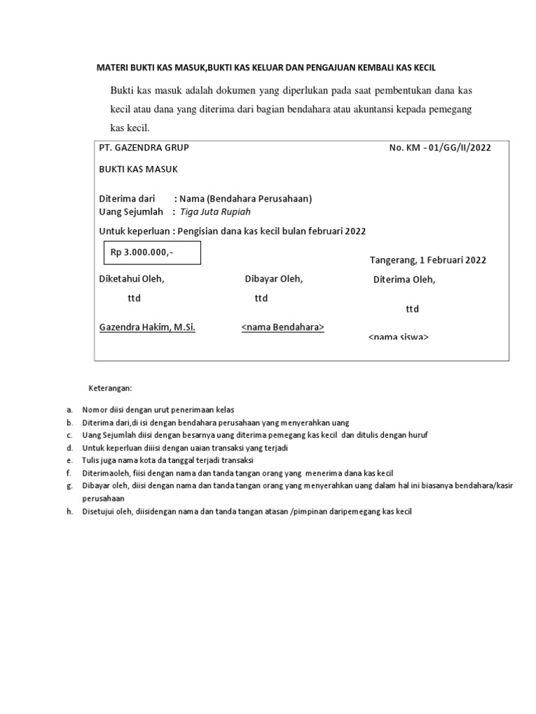 Materi BKM BKK Dan Pengajuan Kas Kecil | PDF