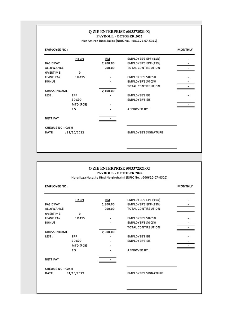 Payslip 2022 | PDF | Payroll | Paycheck