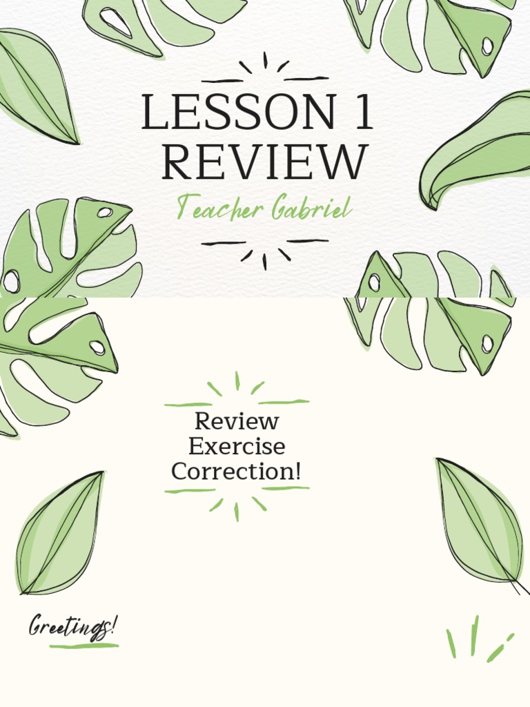 Lesson 1 Review and Exercise | PDF | Linguistics