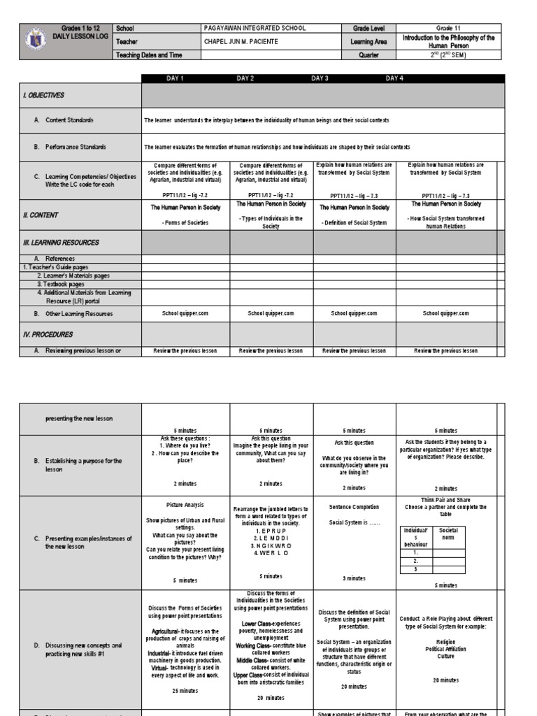 PPT Q2 Week g - Forms of Society and Social Systems | PDF | Learning ...