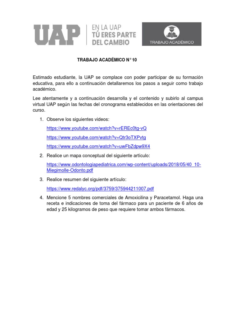 Tareas Académicas UAP: Videos y Resúmenes | PDF