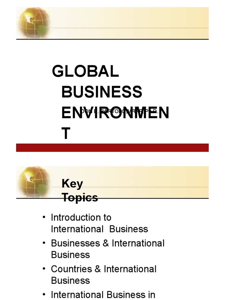 Global Business Environment | PDF | Globalization | Multinational Corporation