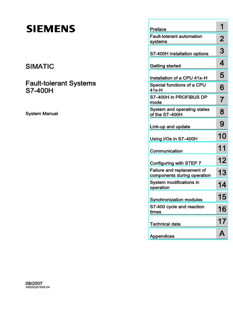 SIMATIC Fault-Tolerant Systems S7-400H | PDF | Input/Output | Central Processing Unit